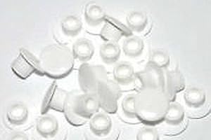 Pack of 50 White Plastic 5mm Kitchen Cabinet Hole covers Caps: Amazon ...