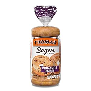 Amazon.com: Thomas' Cinnamon Raisin Soft & Chewy Pre-Sliced Bagels, 6 ...