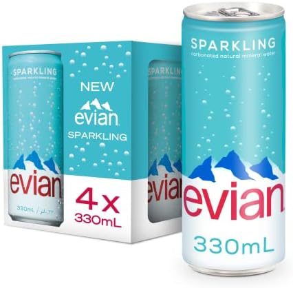 evian Sparkling Natural Mineral Water 330ml Can, Pack of 4 price in UAE | Amazon UAE ...