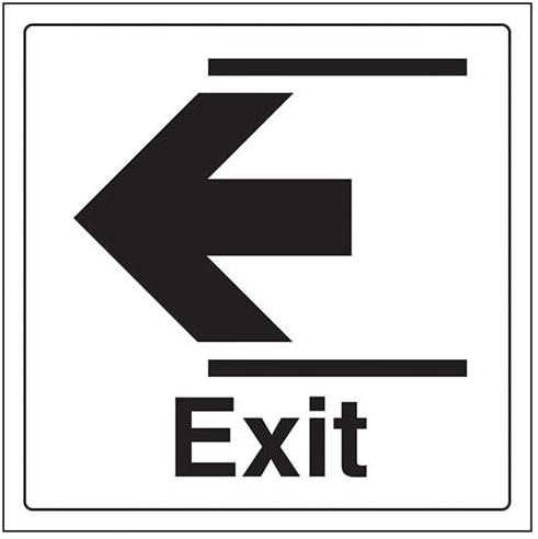 VSafety Exit/Slide Left Door Sign – Square – 200mm x 200mm – 1mm Rigid ...