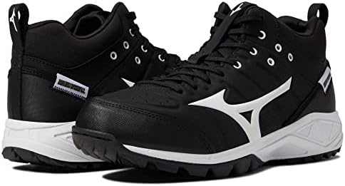 Mizuno Men's Ambition 2 All Surface Mid Turf Shoe, Black-White, 8 ...