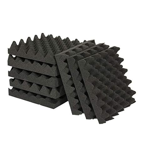 (6 Pk) 2.5"x12"x12" Polyurethane Charcoal Convoluted Foam Packing Foam ...