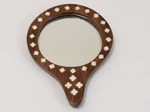 Amazon.com : Hand Crafted Wooden Hand Mirror with Intricate Acrylic ...