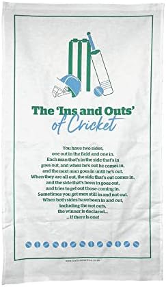 Ins & Outs Cricket Tea Towel - White: Amazon.co.uk: Sports & Outdoors
