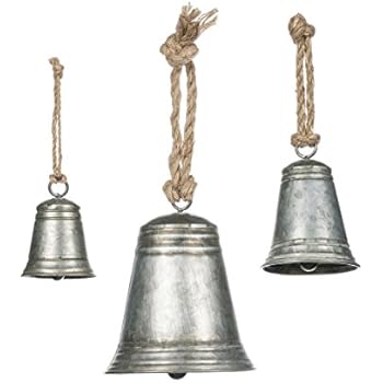 Amazon.com: Sullivans Set of 3 Assorted Galvanized Metal Bells 3"-6 ...