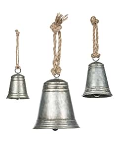 Amazon.com: Sullivans Set of 3 Assorted Galvanized Metal Bells 3"-6 ...
