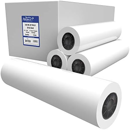 Alliance Wide Format Paper 24" x 150' CAD Bond Rolls (20lb | 4 Rolls ...