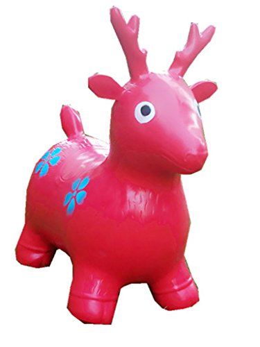 Buy Red Bouncy Deer for Kids, L&H Kid's Inflatable Horse Hopper ...
