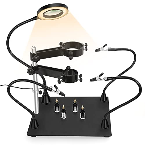 Magnetic Helping Hands with Magnifying-Lamp and Heavy Duty Soldering ...