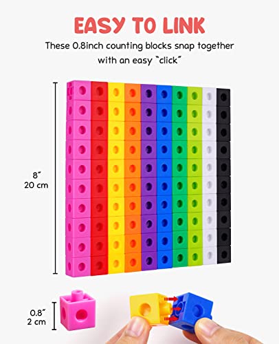 GAMENOTE Math Cubes Manipulatives with Activity Cards - Number Counting ...