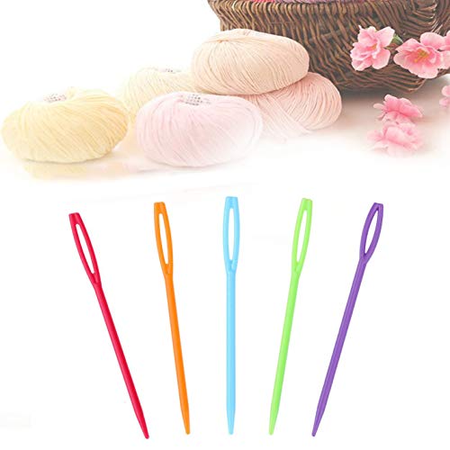 glacely 30 Pcs Plastic Sewing Needles, Large Eye Plastic Needle for ...