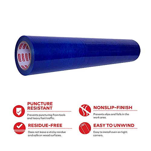 XFasten Floor Protection Film, 24-Inch x 200-Foot Roll, 3 mils, Blue ...