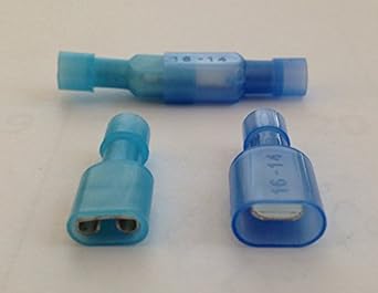 100 Nylon Fully Insulated Push ons 16-14 Gauge Female-Male Connectors ...