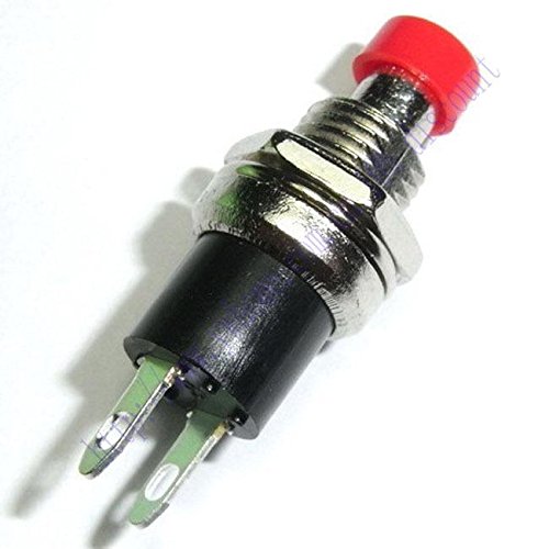 New 2 x MOMENTARY Push Button Switch DC 50V 0.5A Red Knob PBS-105 ...