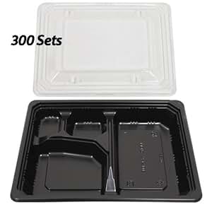 Amazon.com: Disposable Bento Boxes 9"x6" (300 Sets): Kitchen & Dining