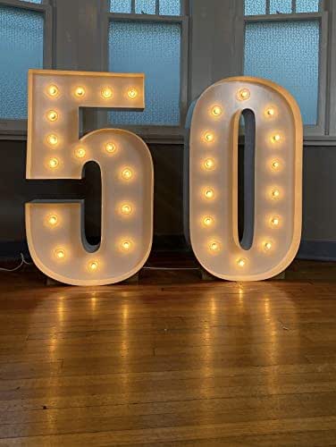 Amazon.com: Large Marquee Numbers 4ft tall with lights | Large Light Up ...
