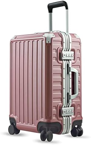 LUGGEX Aluminum Frame Luggage, 100% PC Hard Shell Suitcase with 4 ...