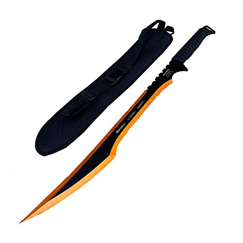 27" Deathstroke Machete 2 Tone Blade Gold & Black Full Tang Tactical ...