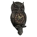 Amazon.com: Resin Wall Clocks Metallic Bronze Finished Steampunk Owl Pendulum Wall Clock 6.25 X ...