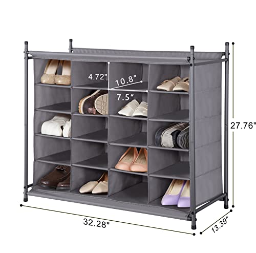 STORAGE MANIAC Stackable Shoe Cubby Organizer, Free Standing Shoe Cube ...