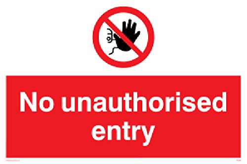 Viking Signs PA5589-A1L-AC”No Unauthorised Entry” Sign, Aluminium ...