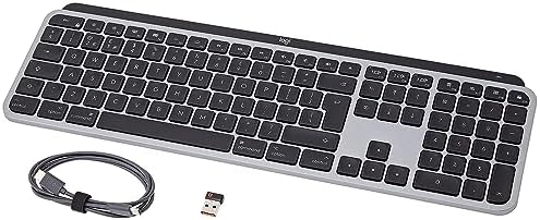 Logitech MX Keys Advanced Wireless Illuminated Keyboard for Mac, Backlit LED Keys, Bluetooth,USB ...