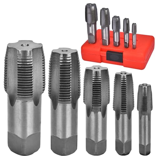 Professional 5 Piece NPT Pipe Tap Set, Carbon Steel NPT Thread Forming ...