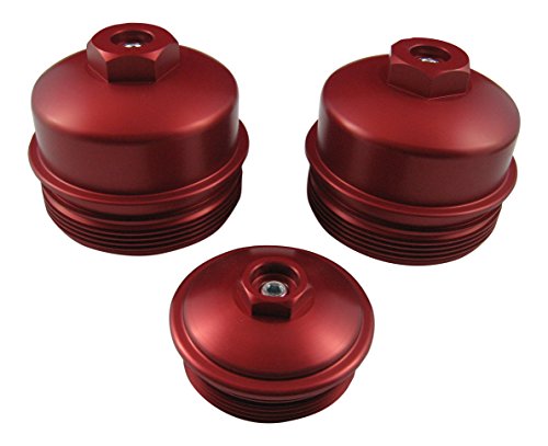 Buy AccurateDiesel 6.0L Powerstroke RED Billet Aluminum 3 Piece Cap Set ...