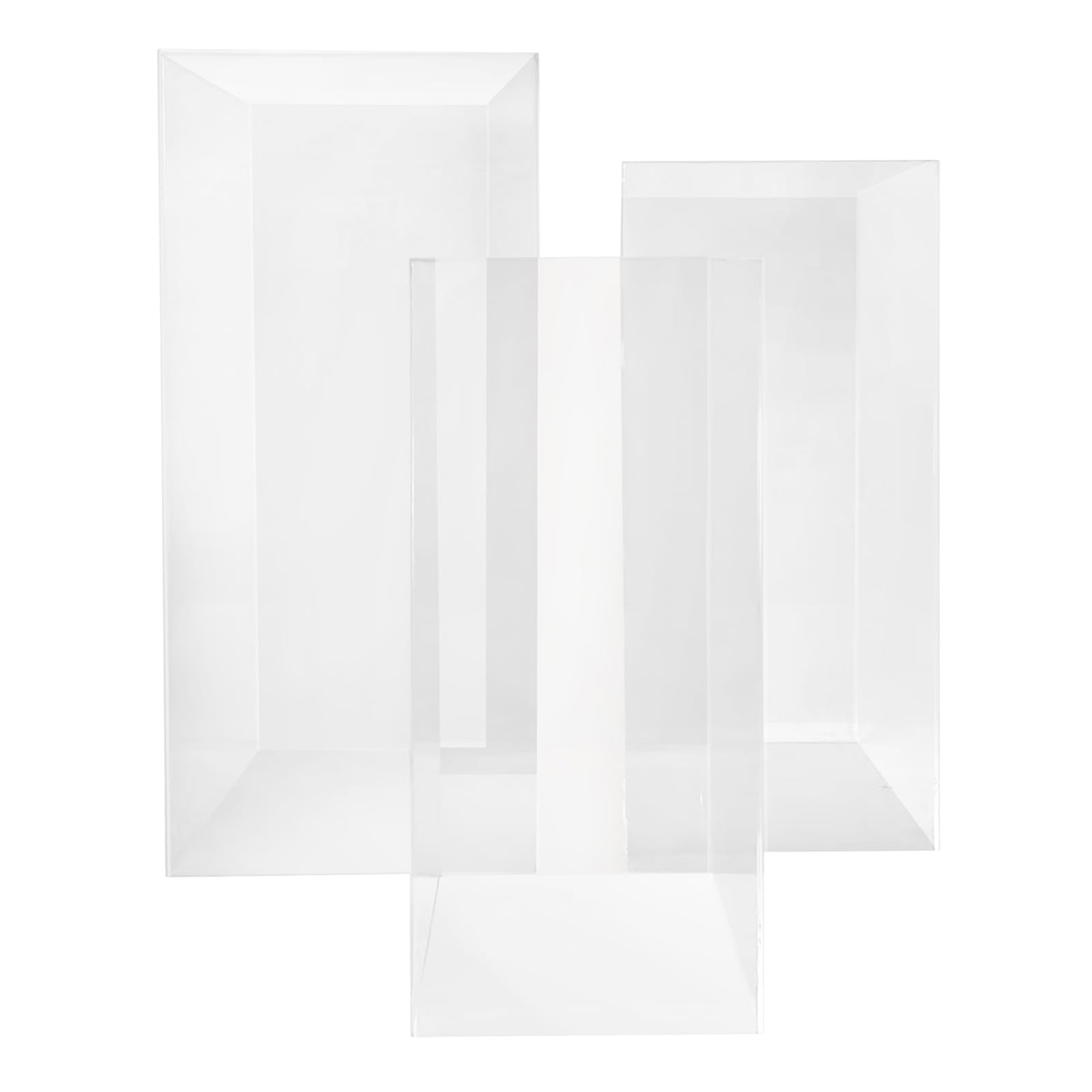 Display Risers Clear Acrylic Display Boxes Set Of 5 Gold Cake Stand