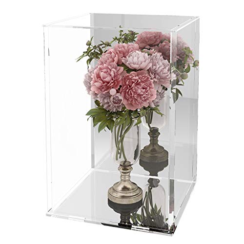LASOA Self-Assembly Mirrored Acrylic Display Case Clear Showcase Store ...