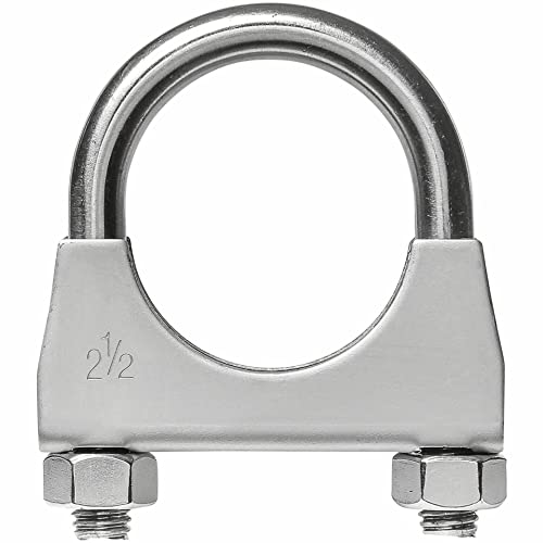 TOTALFLOW Natural Finish 2.5" TF-U250 304 Stainless Steel Saddle U-Bolt ...