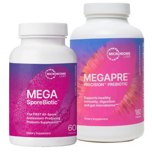 Microbiome Labs MegaSporeBiotic (60 Capsules) + MegaPre (180 Capsules ...