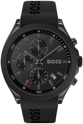 BOSS VELOCITY MENS BLACK DIAL BLACK SILICONE WATCH - 1513720 price in ...