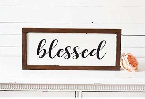 Amazon.com: Handmade Black and White Wooden Framed Blessed Sign: Handmade