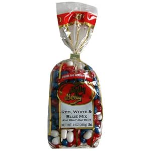 Amazon.com : Jelly Belly Red, White and Blue Mix Jelly Beans, 9-Ounce ...