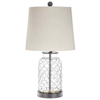 Chicken Wire Table Lamp With Transparent Glass Base - - Amazon.com