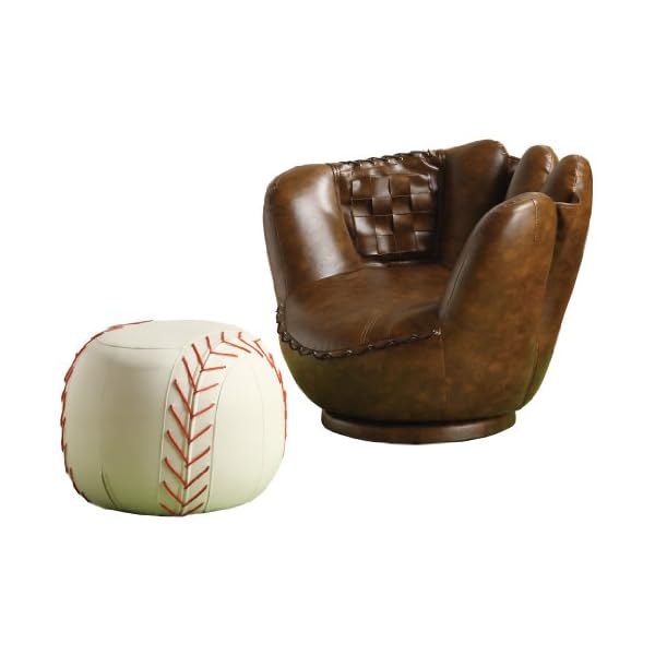 Crown Mark Baseball Glove Chair/Ottoman - Deportivos.com