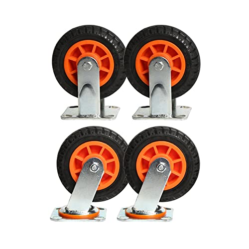 5 Inch 6 Inch 8 Inch, Heavy-Duty Silent Rubber Casters, Hand-Push Flat ...