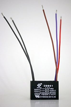 Ceiling Fan Capacitor 5 Wire 4.5/5/6uf: Ceiling Fan Accessories: Amazon ...