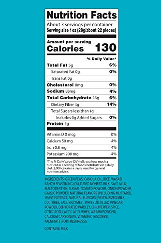 Harvest Snaps Green Pea Snack Crisps Wasabi Ranch, 3.3 oz (Pack of 4 ...