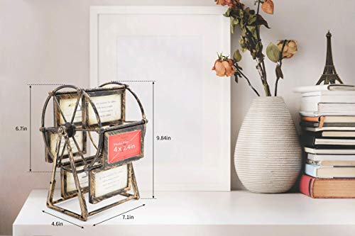 MLADEN Retro Vintage Family Photo Frames DIY Ferris Wheel Rotatable ...