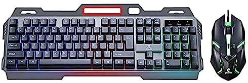 Jeqang Metal Mechanical Gaming Keyboard and Mouse Combo (Black, JK-938 ...