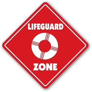 Amazon.com: SignJoker] Lifeguard Zone Sign xing Gift Novelty Chair ...