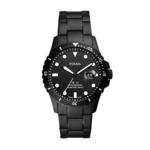 Fossil Men's FB-01 Quartz Watch with Stainless Steel Strap, Black, 22 (Model: FS5659) in Saudi ...