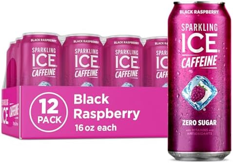 Sparkling Ice +Caffeine Black Raspberry Sparkling Water, with ...