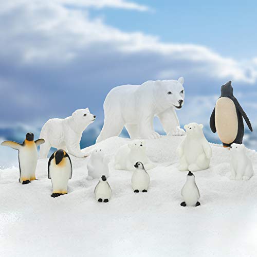 12 Pieces Realistic Polar Animal Figurines Arctic Toys Polar Animal ...