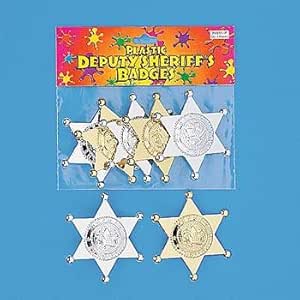 Amazon.com: Plastic Deputy Sheriff Badges (12 ct) (12 per package ...