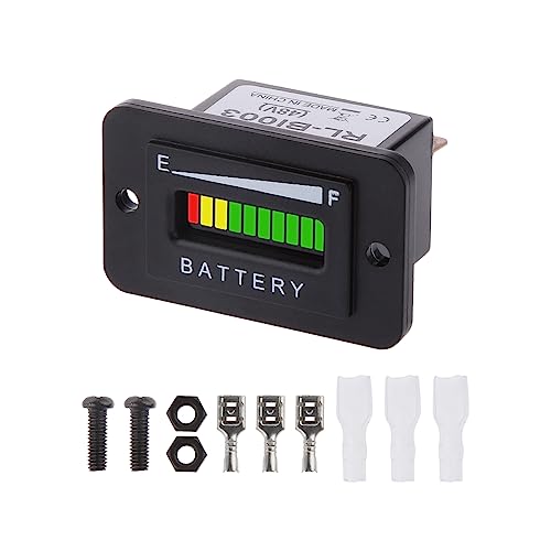 Tceapoo 48V LED Battery Indicator Meter, 48 Volt Golf Cart Battery ...