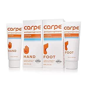 Amazon.com : Carpe Antiperspirant Hand and Foot Lotion Package Deal (1 ...