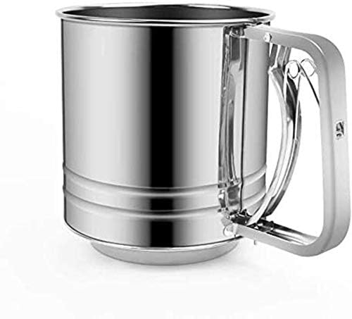 Landove Hand Squeeze Fine Mesh Flour Sifter - Stainless Steel - 5 Cup ...